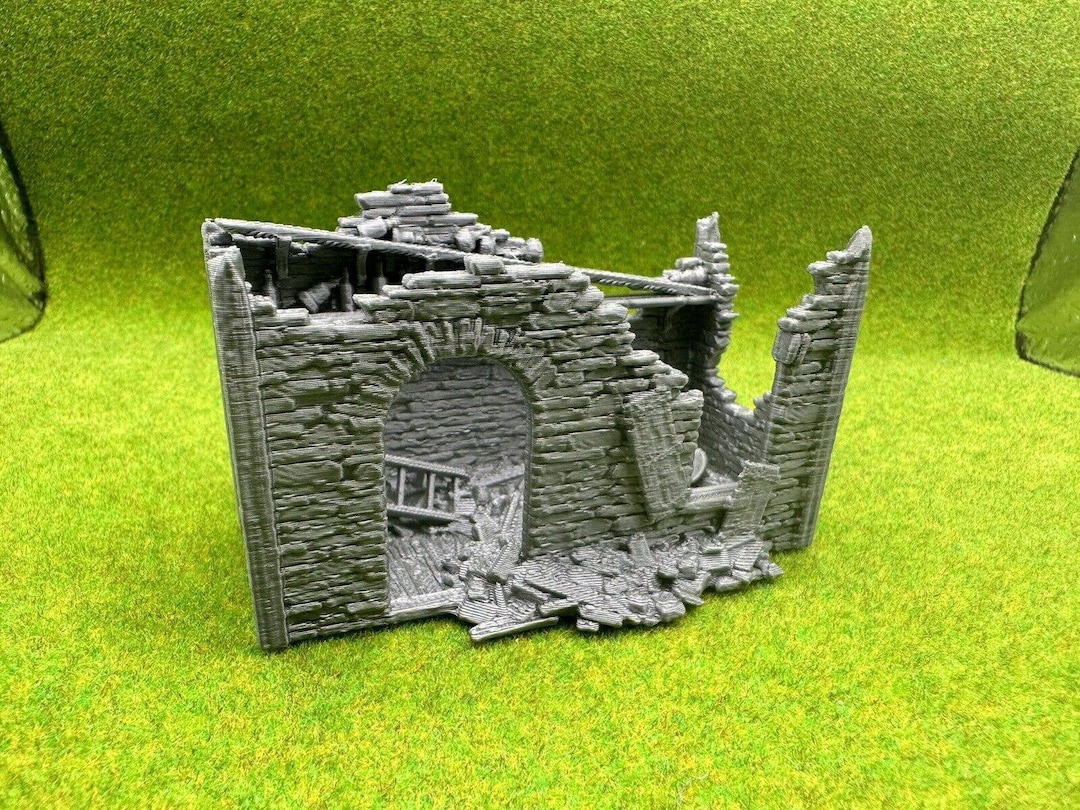 HO Scale Destroyed Building Storage Room 1:87 Scale 3D Print Grimdale ...