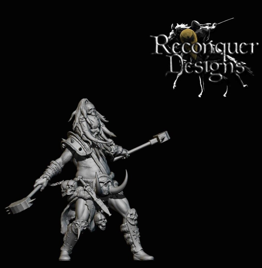 Reconquer Designs Miniature Medieval 32mm - 37mm Large Barbarian ...