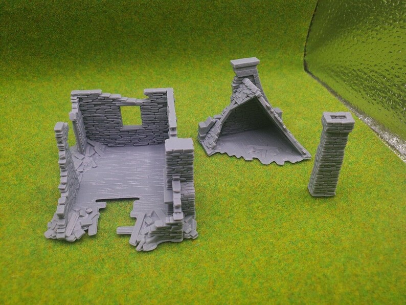 HO Scale Destroyed Building Steele Residence 1:87 Scale 3D Print ...