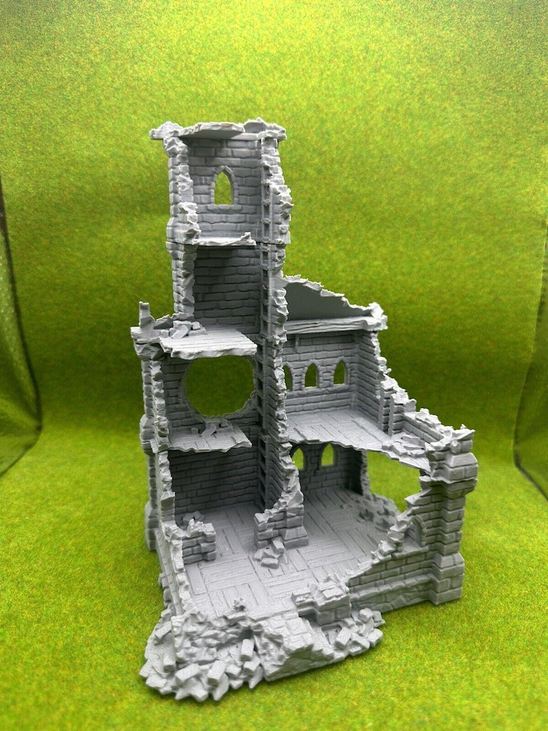 HO Scale Destroyed Building Vanos Tower House 1:87 Scale 3D Print ...