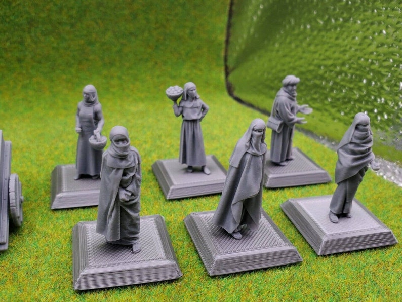 Caballero Miniatures 28mm Market Stall and Villagers 3D Print - Etsy