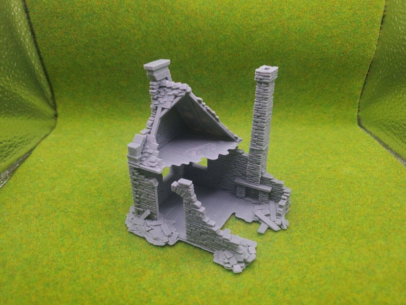 HO Scale Destroyed Building Steele Residence 1:87 Scale 3D - Etsy