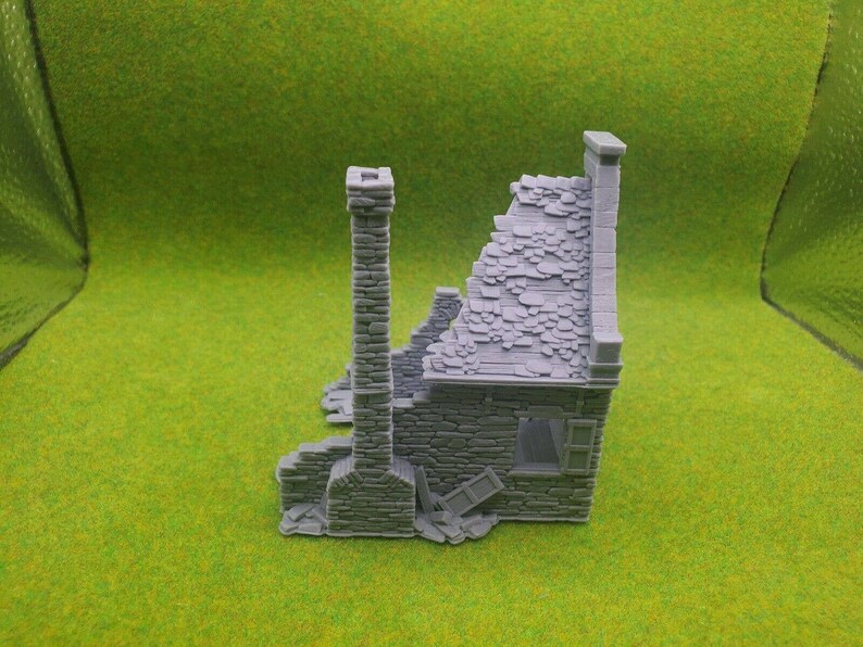 HO Scale Destroyed Building Steele Residence 1:87 Scale 3D - Etsy