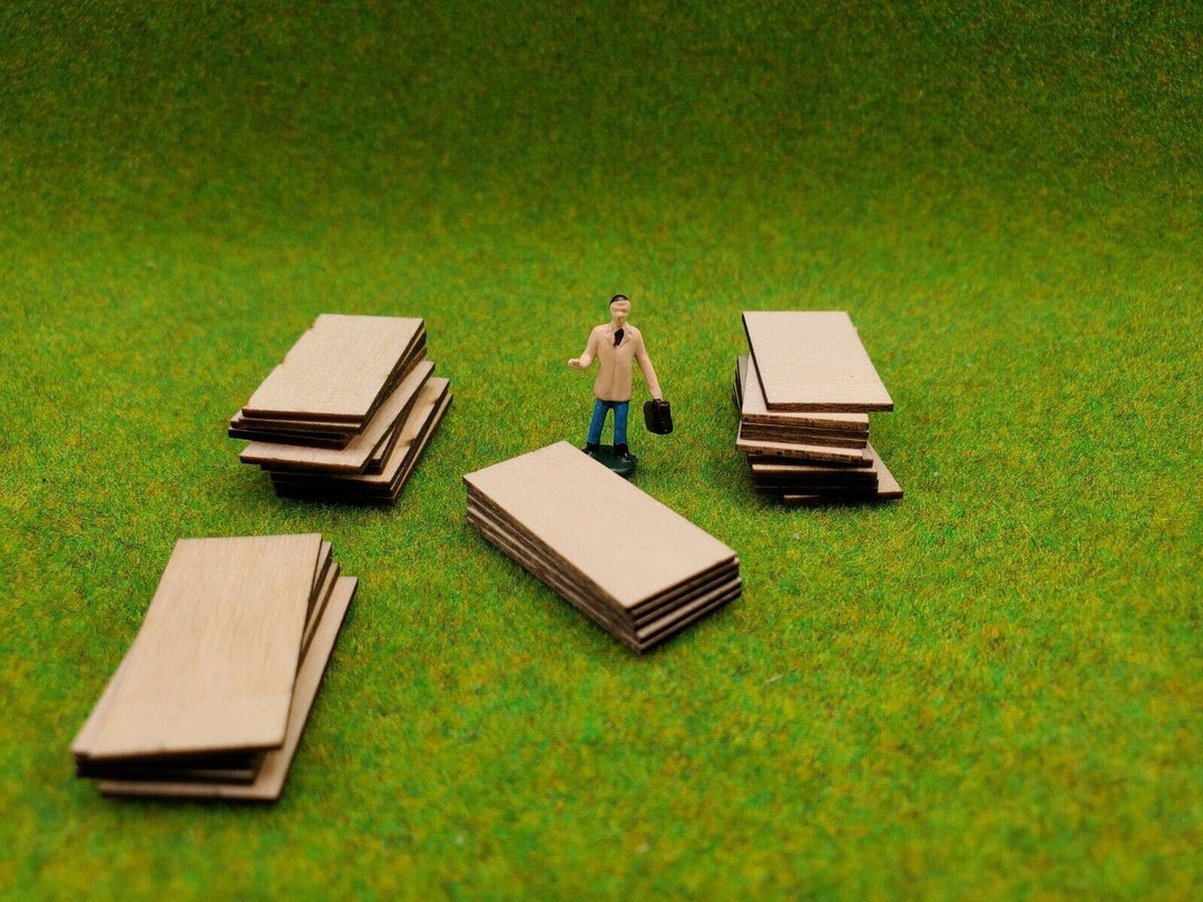 60 HO Scale 4 X 8 Sheets of Plywood Lumber Loads Construction Wood ...