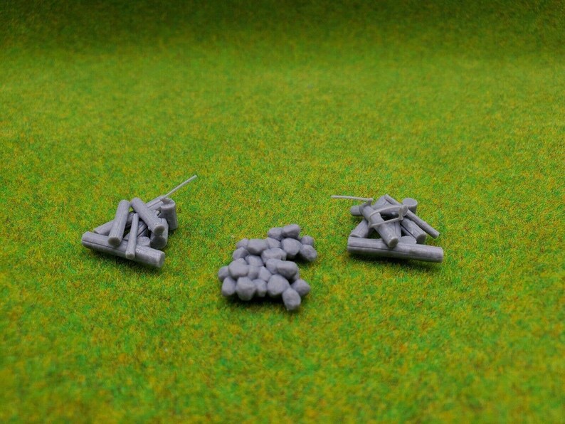 HO Scale Wood and Stone Piles 1:87 Scale Firewood Caballero Reconquer ...