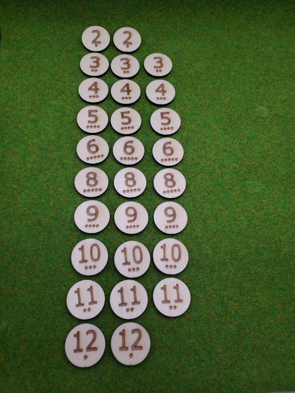 Wood Replacement Number Tokens for Use With Settlers of Catan - Etsy
