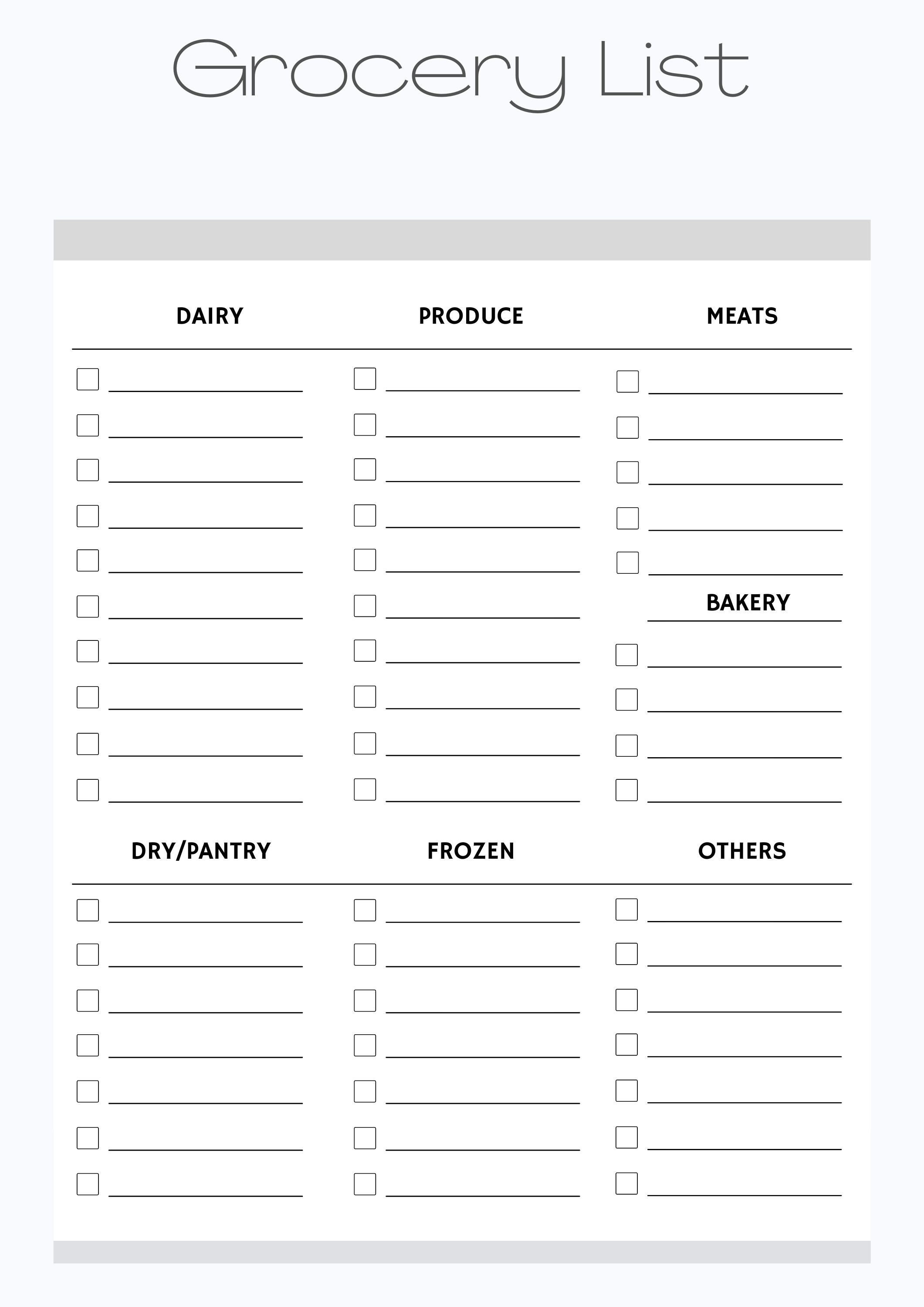 Printable Grocery List PDF Digital List Shopping List Grocery Store ...