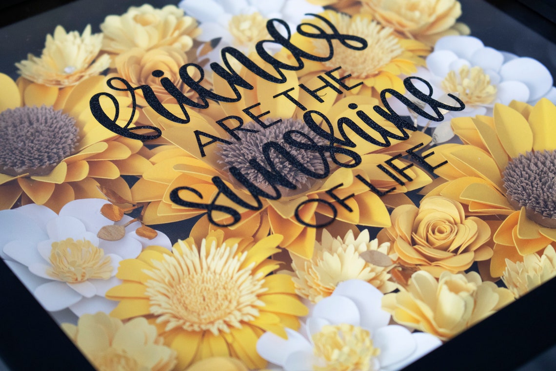 Sunflower Shadow Box Floral Shadow Box Mixed Flowers - Etsy