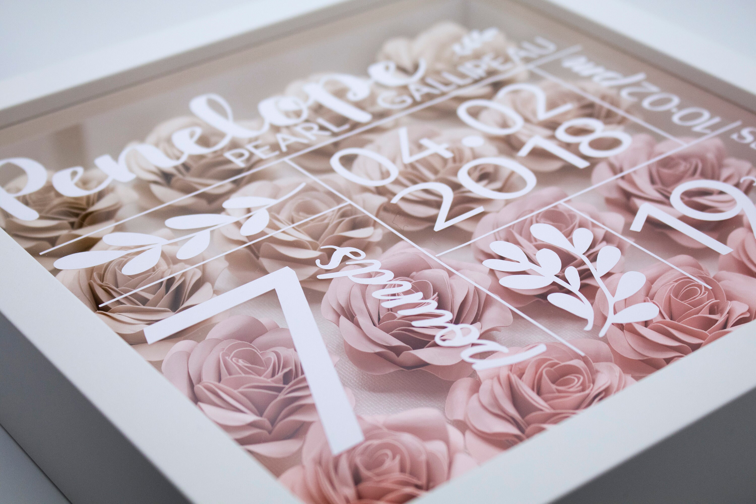 Birth Stat Shadow Box Rose Shadow Box Personalized Flower - Etsy Canada
