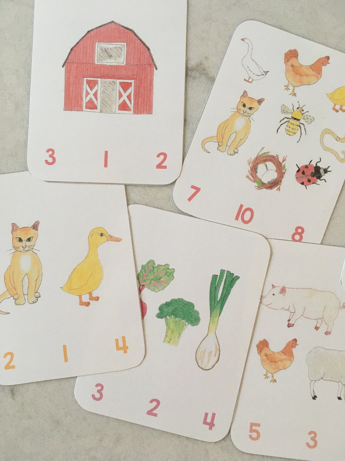 Farm Count & Clip Cards 1-10 - Etsy
