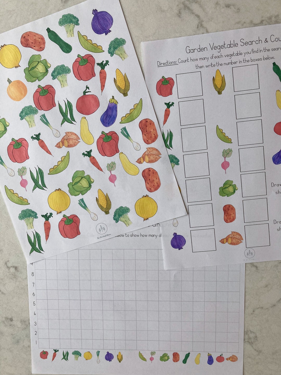 Garden Vegetable Search, Count, & Graph - Etsy