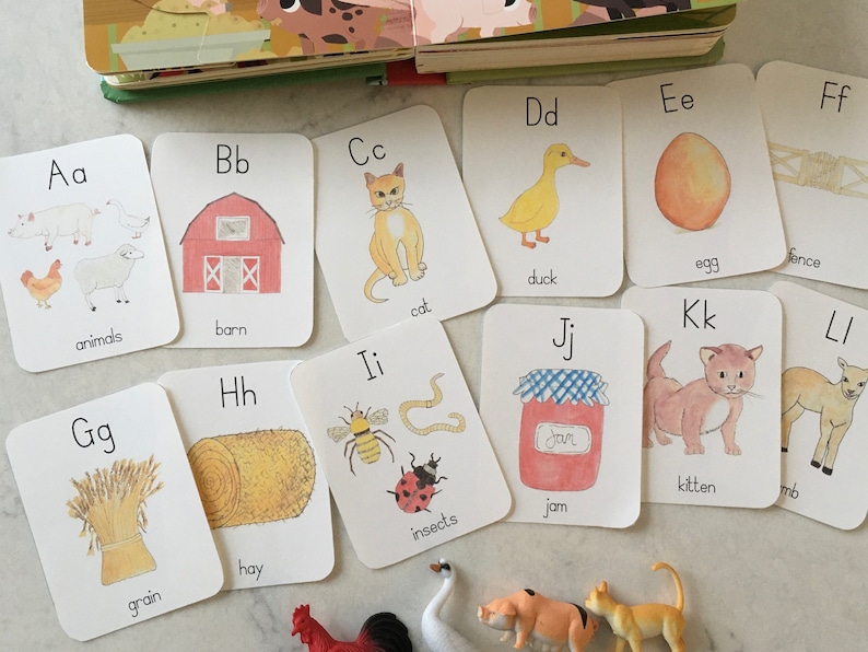 Farm Alphabet Cards & Poster - Etsy