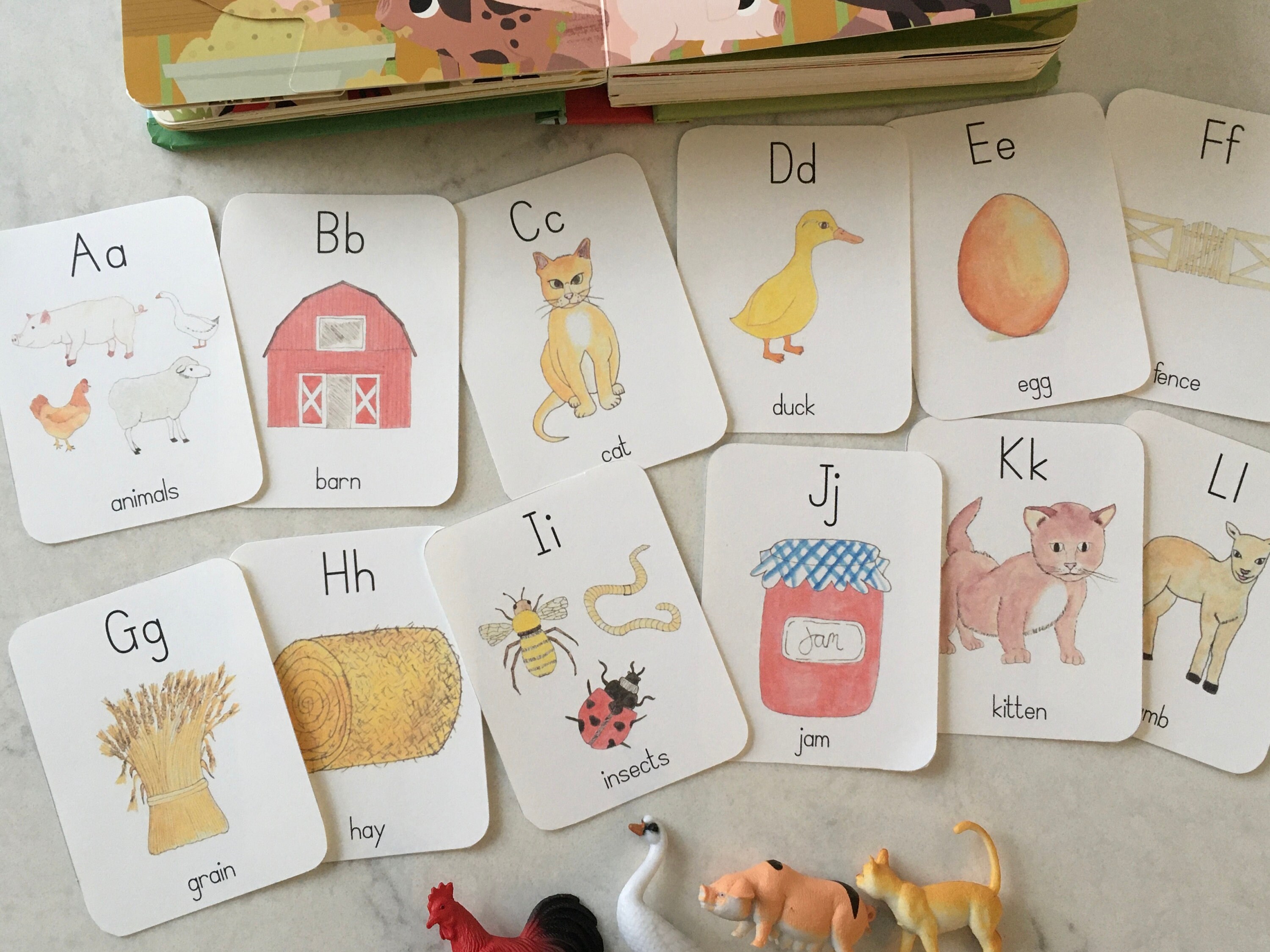 Farm Alphabet Cards & Poster - Etsy