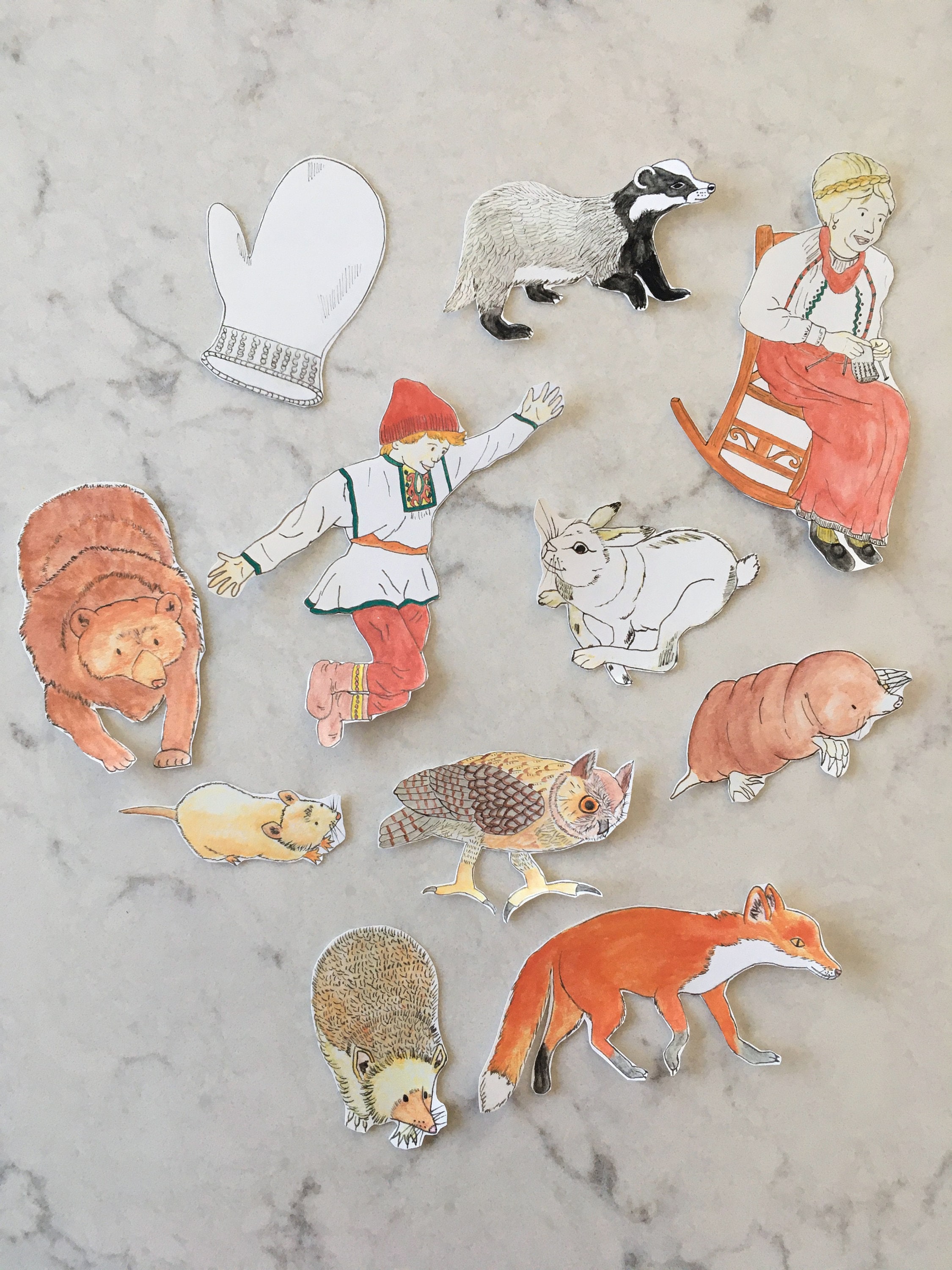 The Mitten - Storytelling Paper Dolls - Etsy