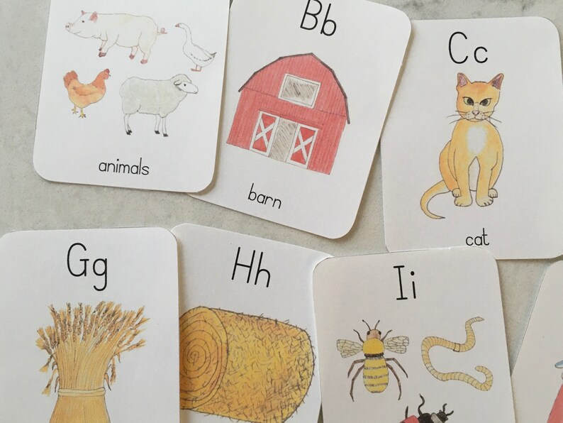 Farm Alphabet Cards & Poster - Etsy