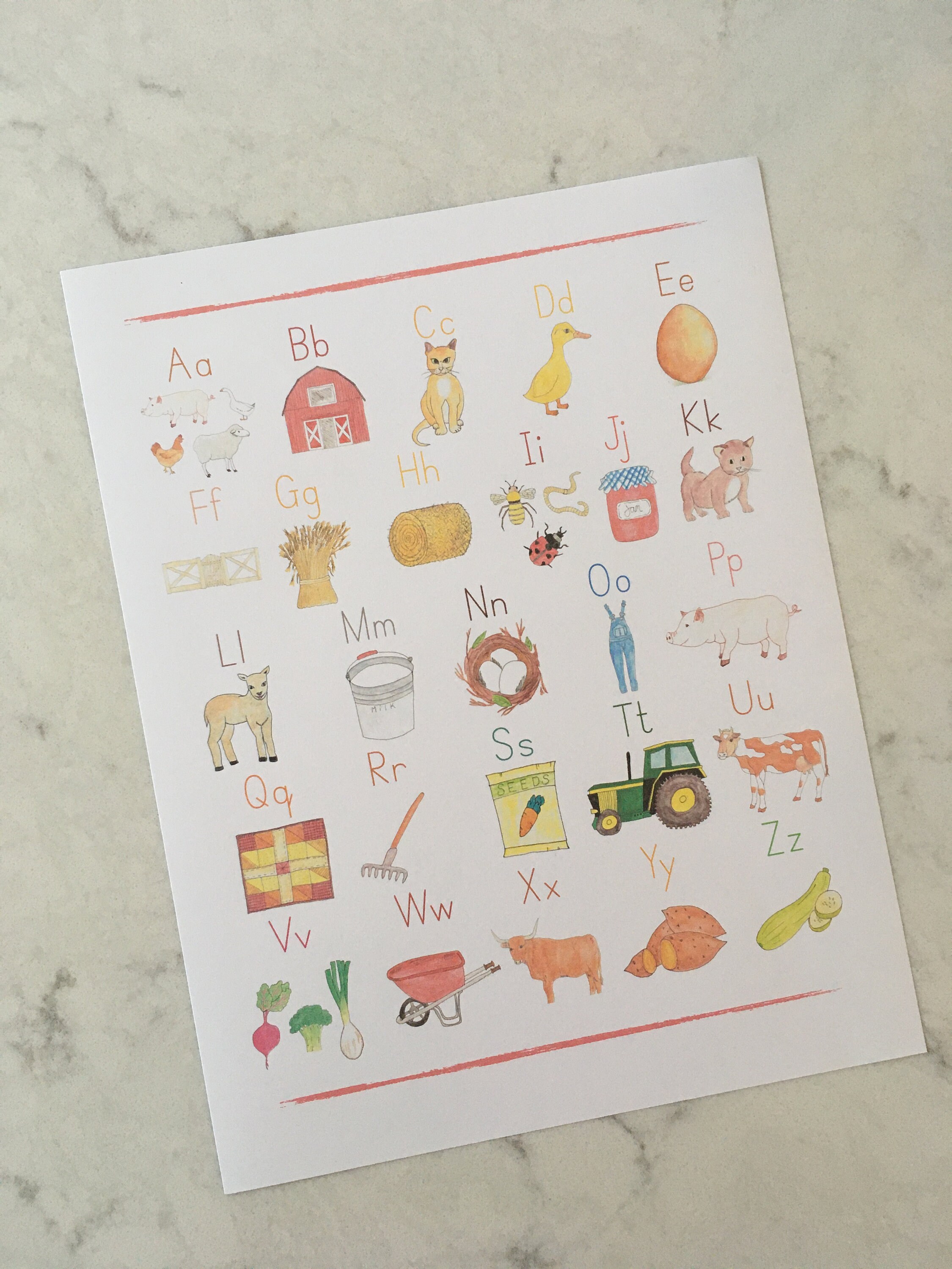Farm Alphabet Cards & Poster - Etsy