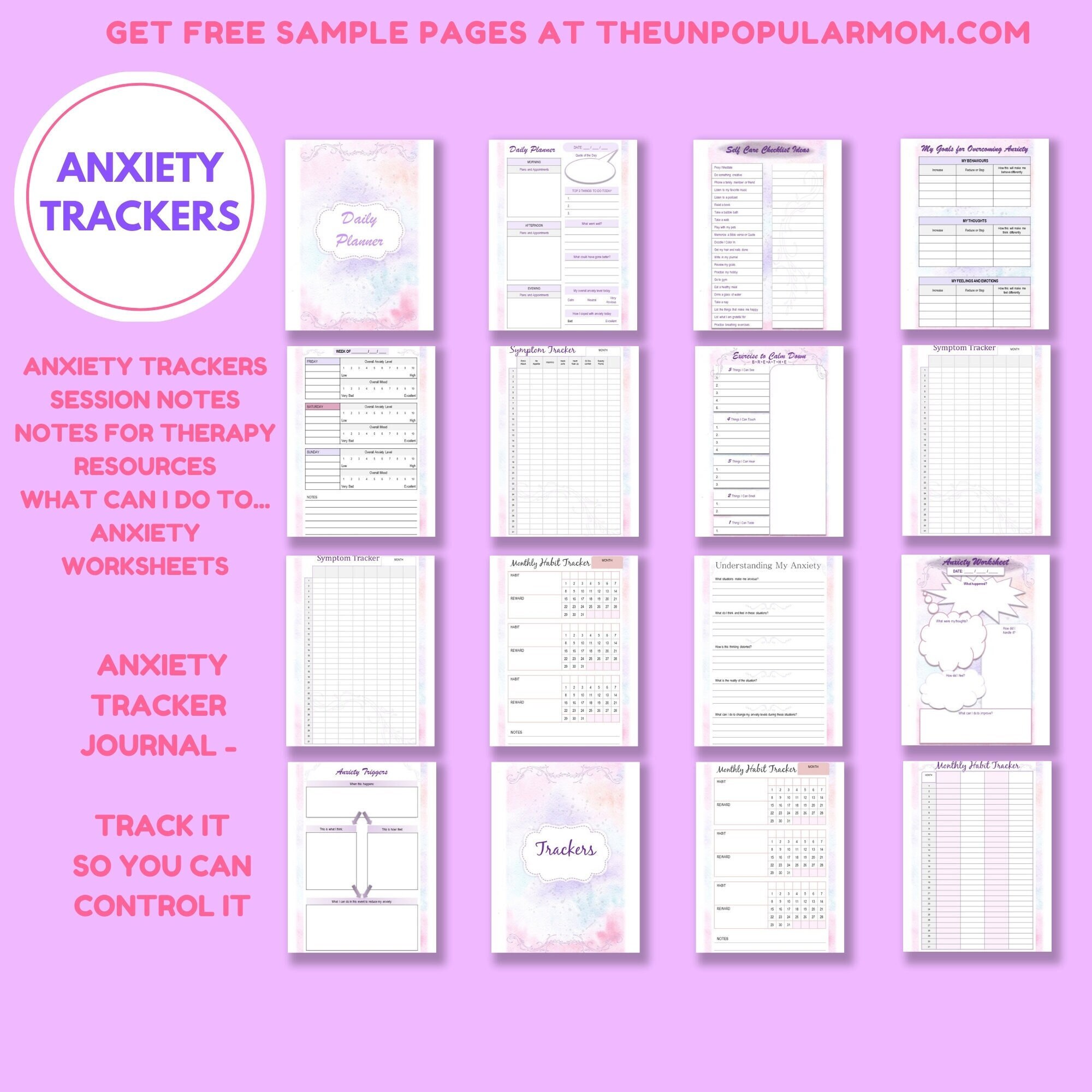 ANXIETY TRACKER Workbook/journal All in One the Most Productive Journal ...