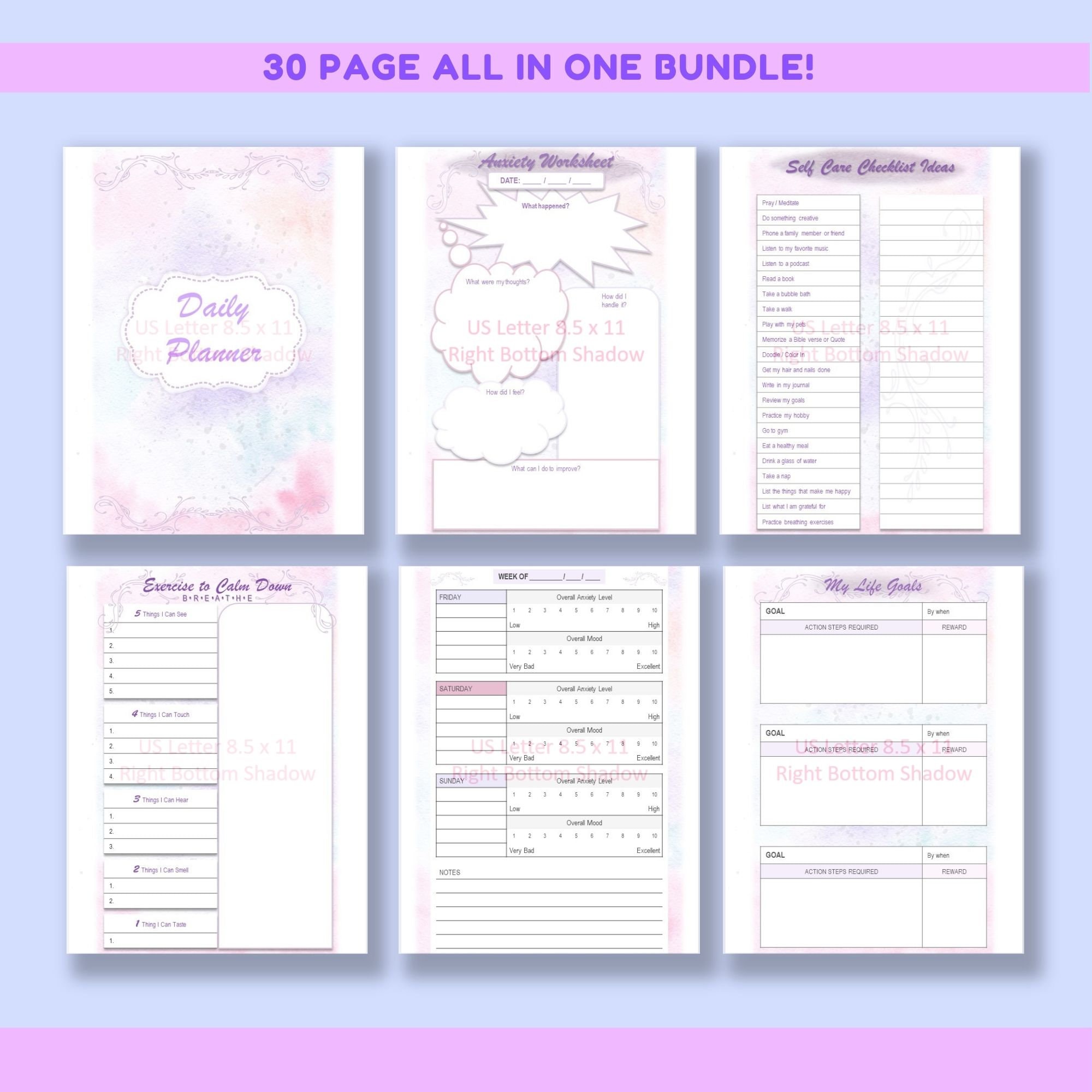 ANXIETY TRACKER Workbook/journal All in One! the Most Productive ...