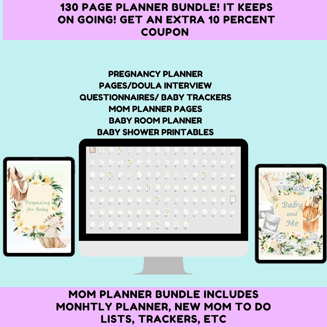 Baby and Me Pregnancy Planner 2-pack Birth Plan Appointments - Etsy