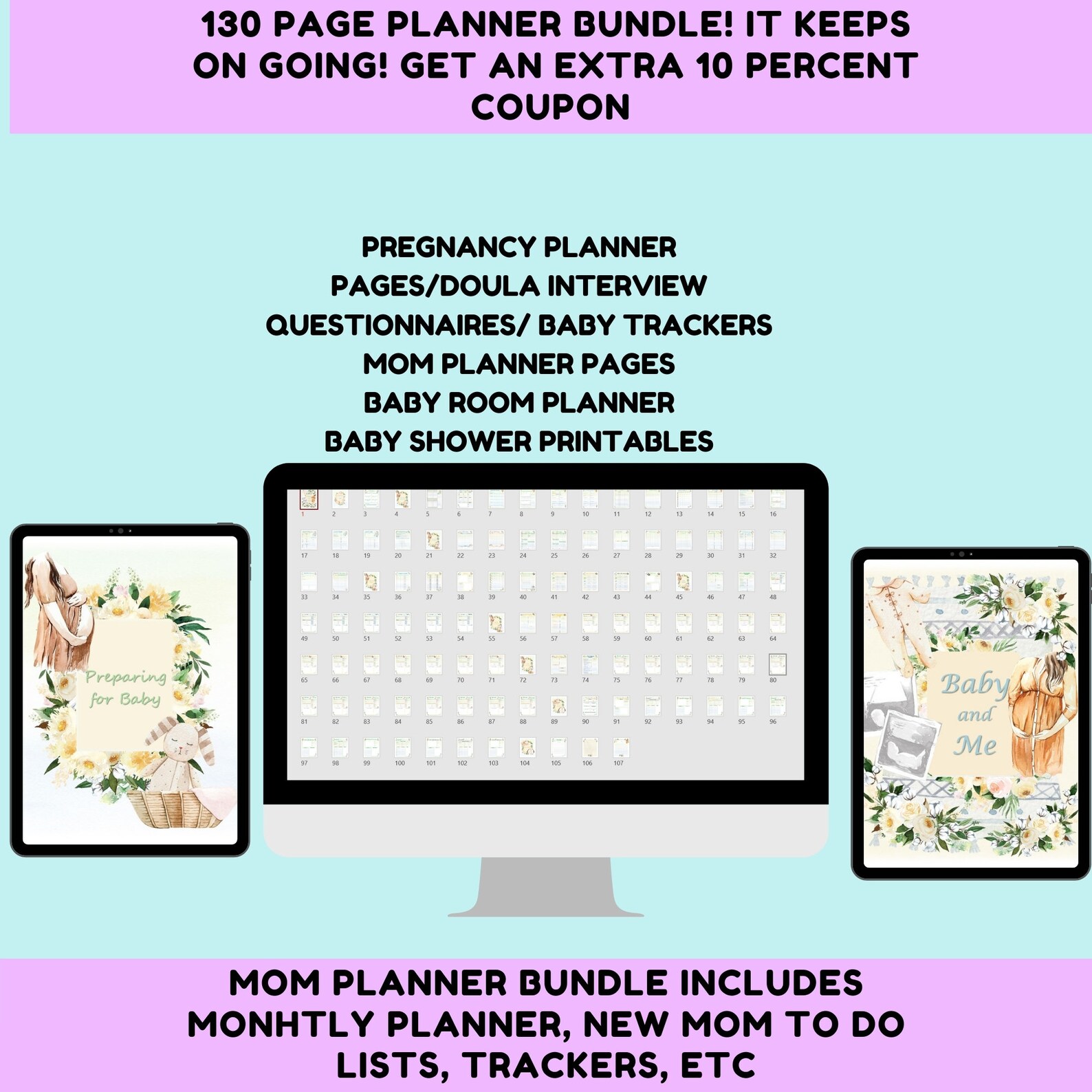 Baby and Me Pregnancy Planner 2-pack Birth Plan Appointments - Etsy