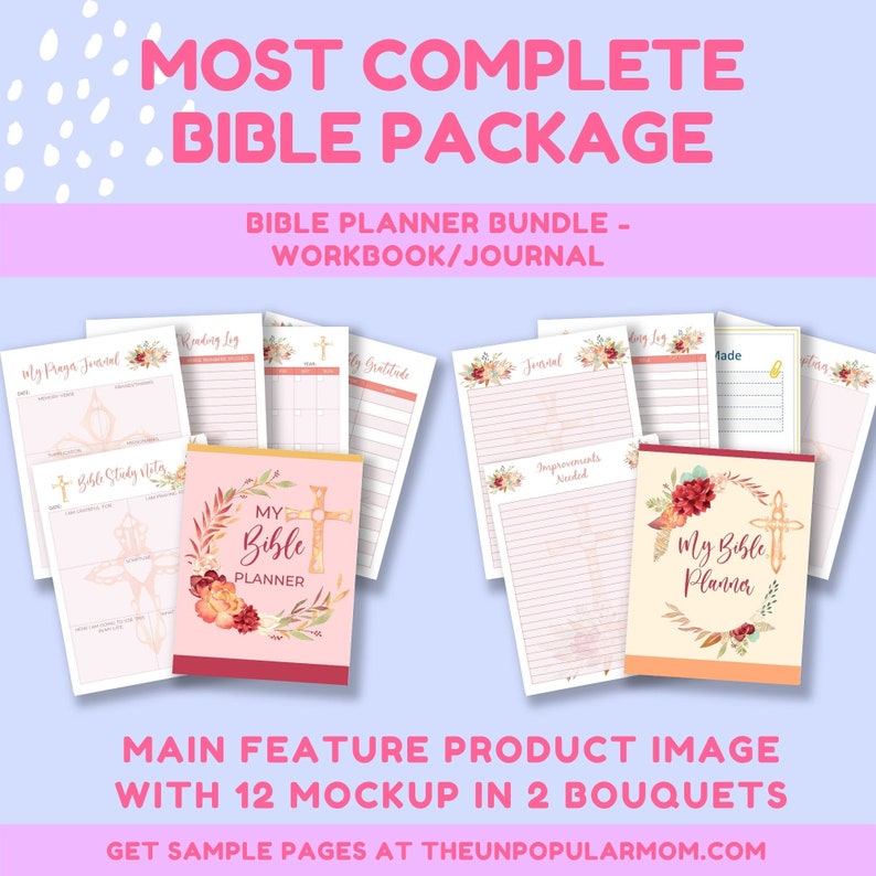 BIBLE PLANNER/BIBLE Journal Pages/complete Bible Study Session Planner ...