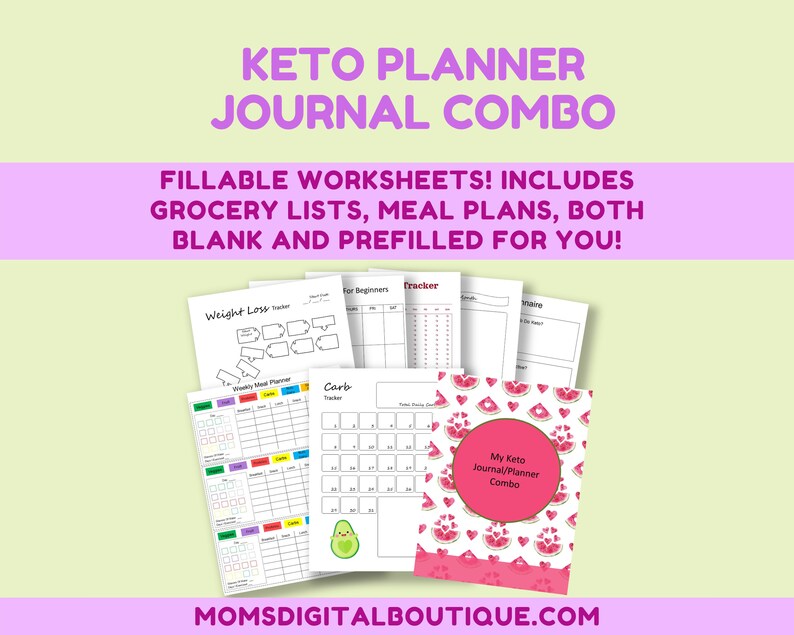 KETO PLANNER FILLABLE! Keto Planner/journal Fillable From Your Laptop ...
