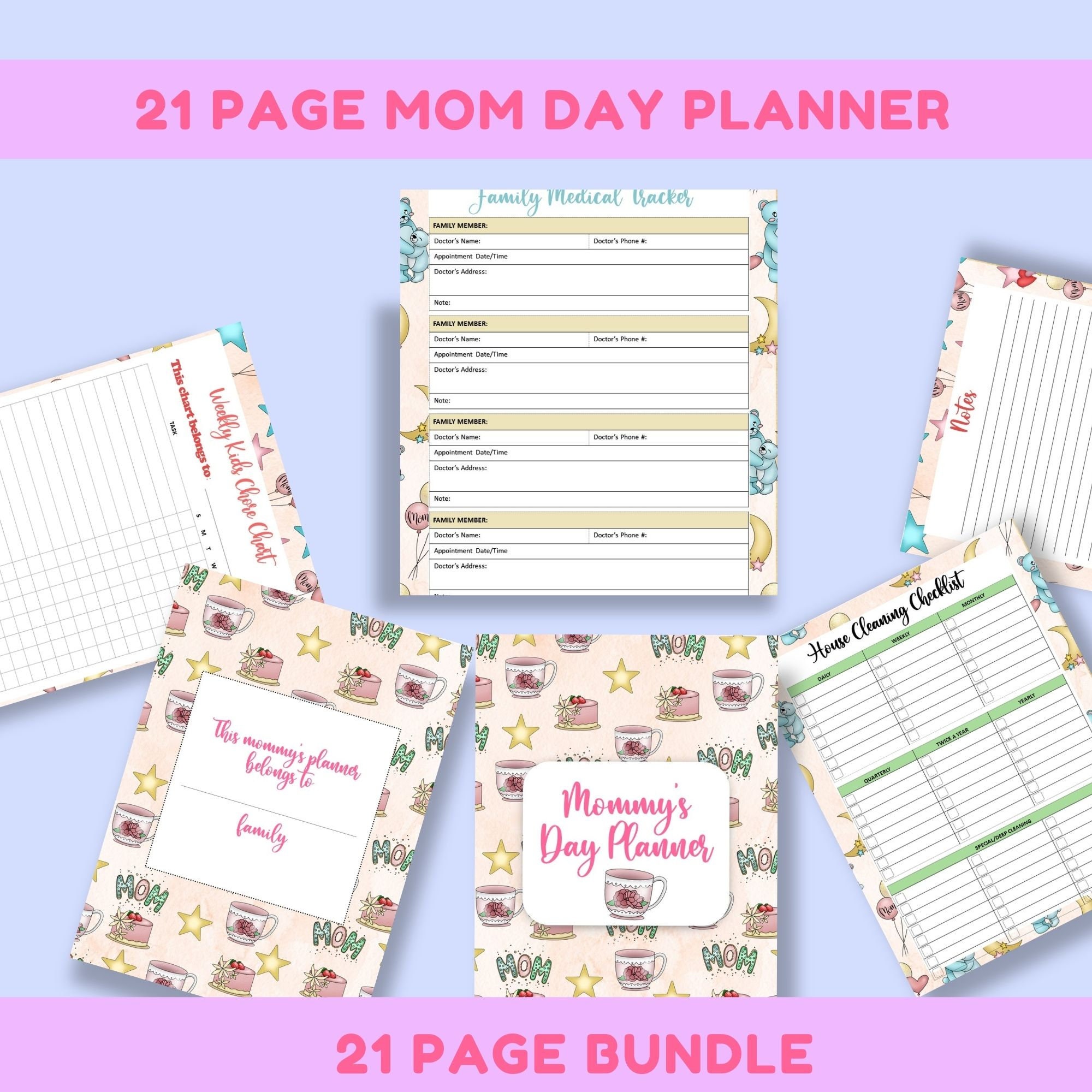 The Ultimate Mom's Complete Life Planner 40 PAGE MOMMY Day Planner ...