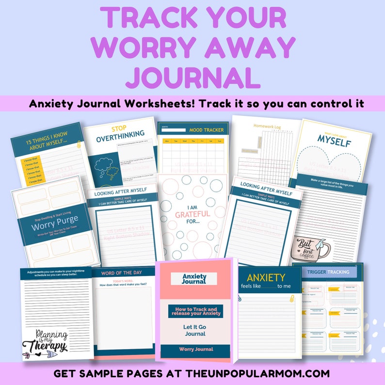 Track Your Worries Away Workbook - Etsy