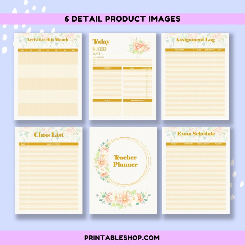 TEACHER PLANNER 2021, Fillable Lesson Planner. Printable Pdf, Academic ...