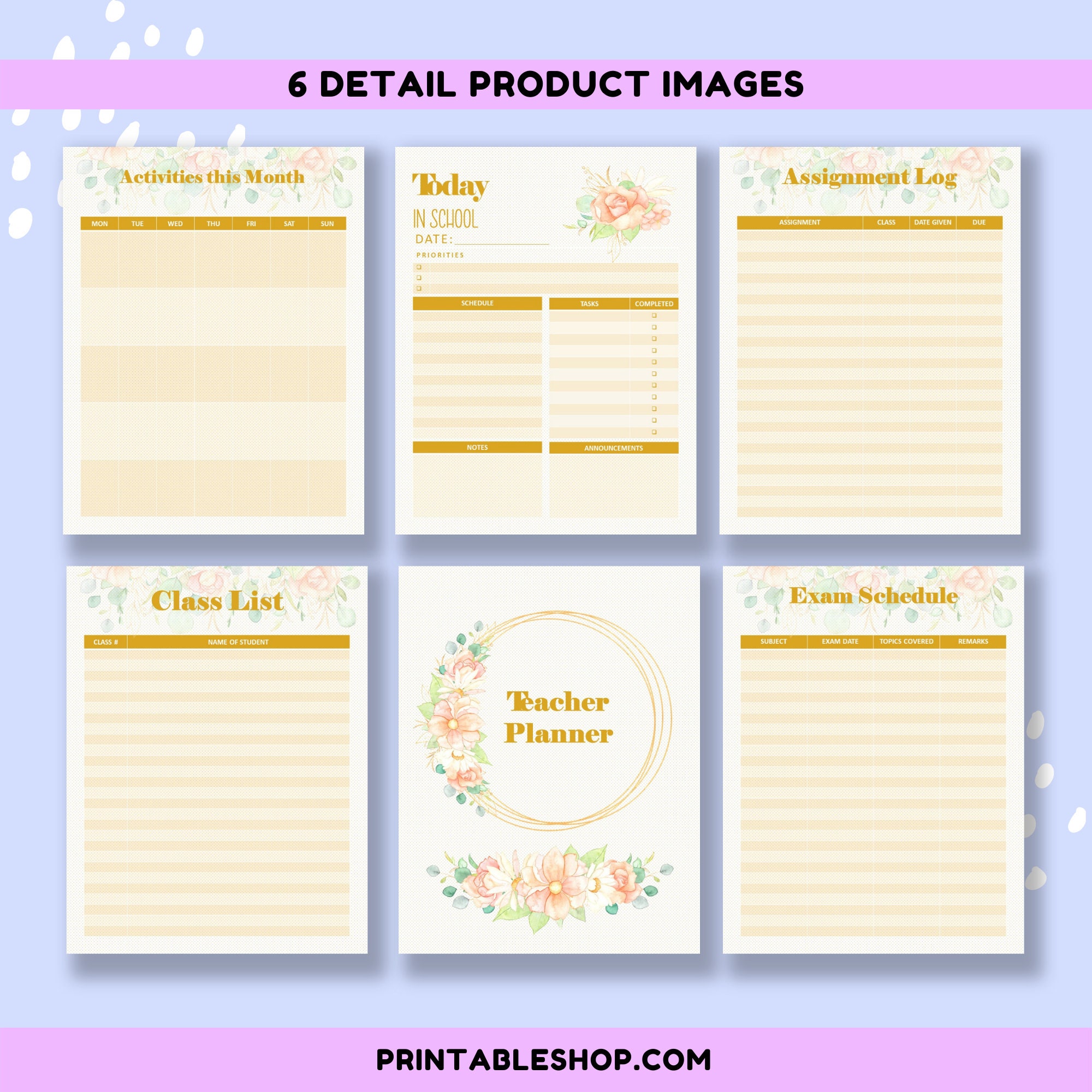 TEACHER PLANNER 2021 Fillable Lesson Planner. Printable Pdf - Etsy