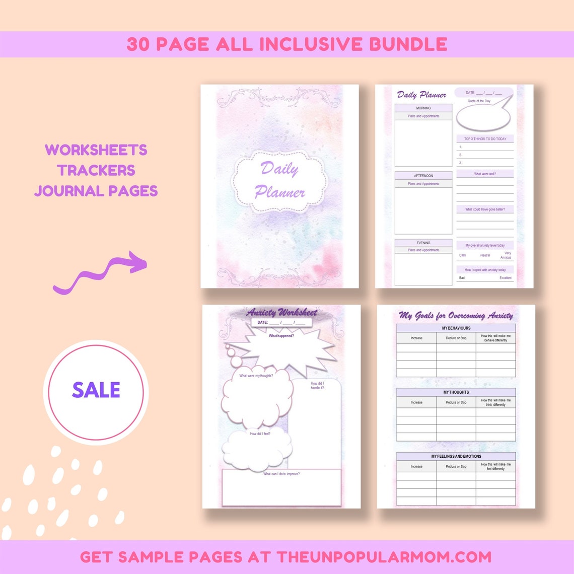 ANXIETY TRACKER Workbook/journal All in One the Most Productive Journal ...