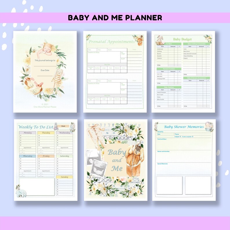 Baby and Me Pregnancy Planner 2-pack Birth Plan Appointments Memories ...