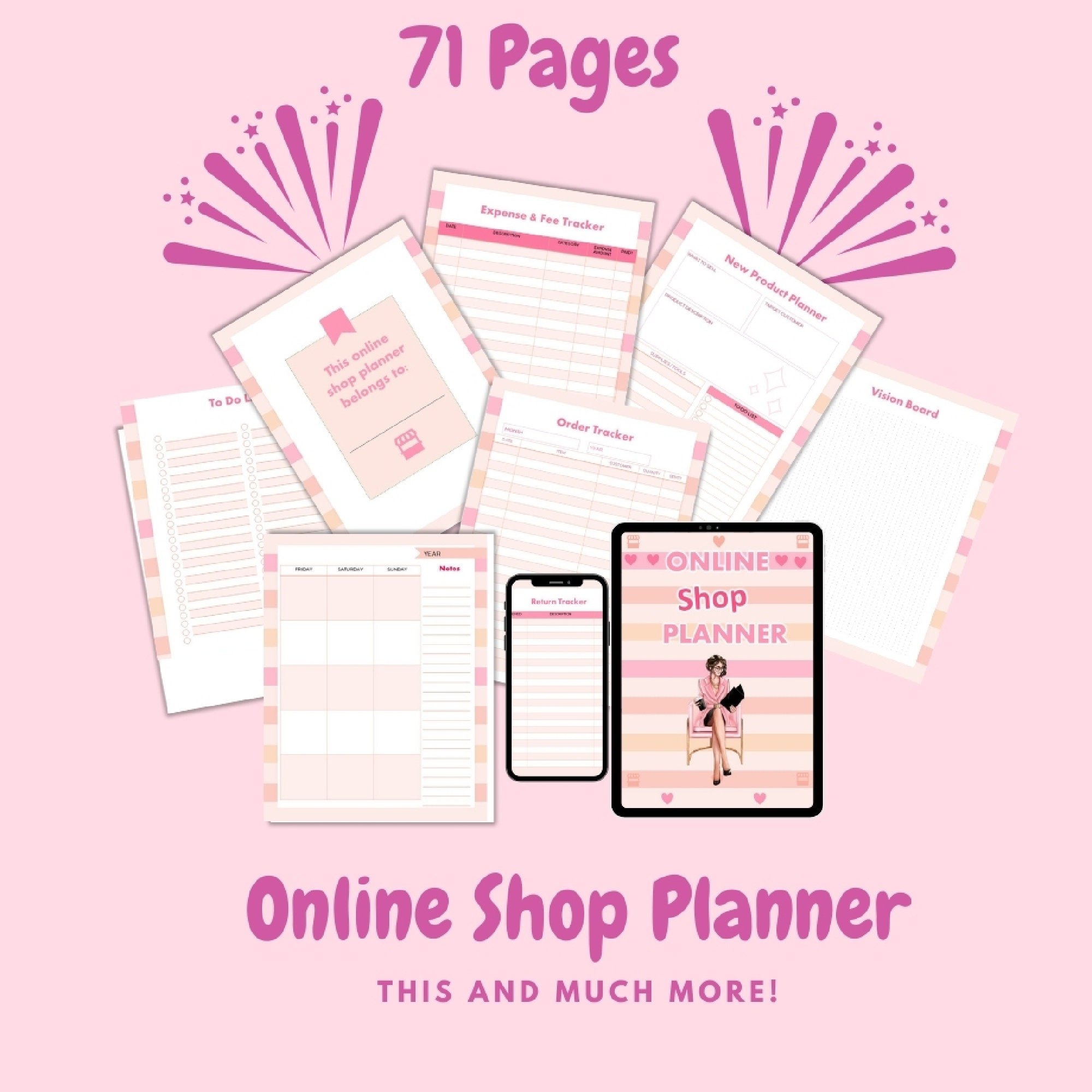 Etsy Shop Business Planner Fillable Printable Etsy Shop Planner Digital ...