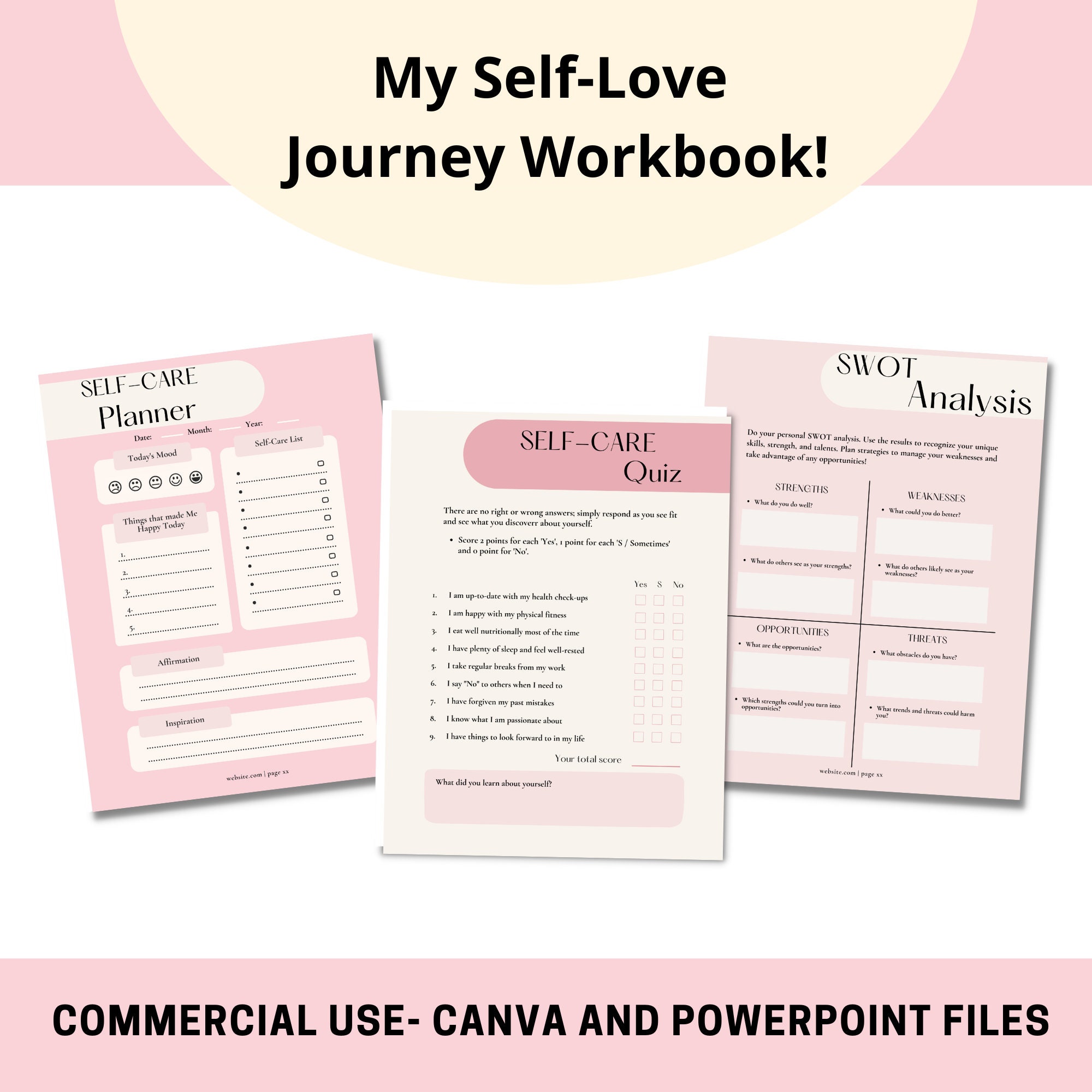 PLR My Self-love Journey Workbook Commercial Use } Rebrand and Resell ...