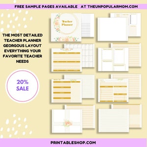 TEACHER PLANNER 2021, Fillable Lesson Planner. Printable Pdf, Academic ...