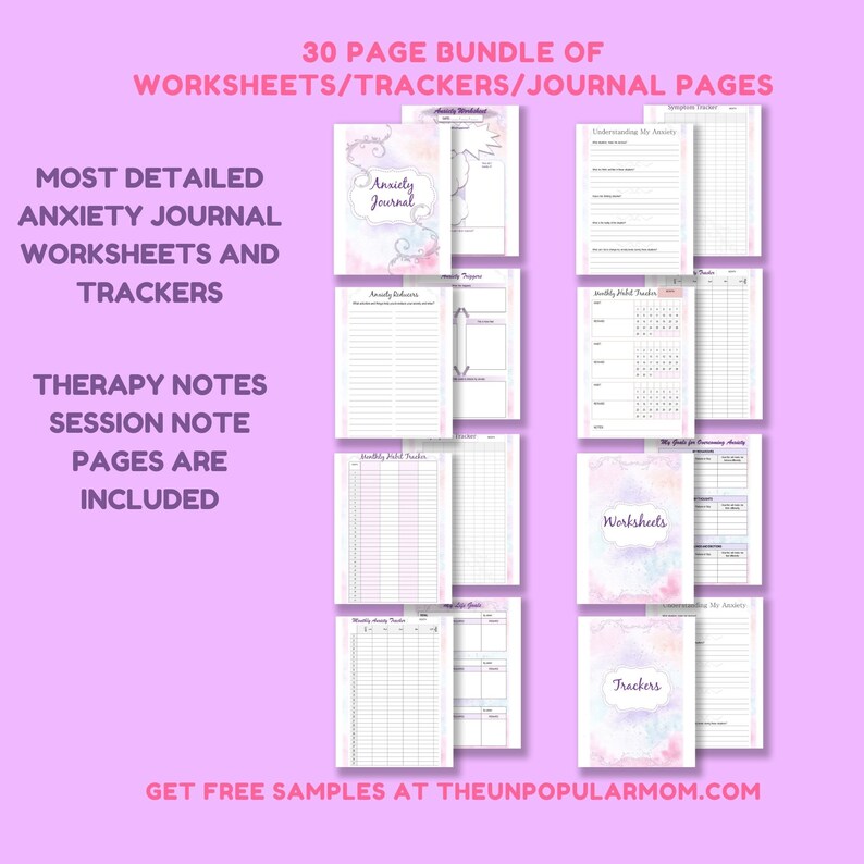 ANXIETY TRACKER Workbook/journal All in One! the Most Productive ...