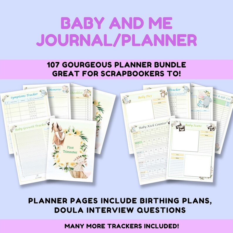 Baby and Me Pregnancy Planner 2-pack Birth Plan Appointments Memories ...