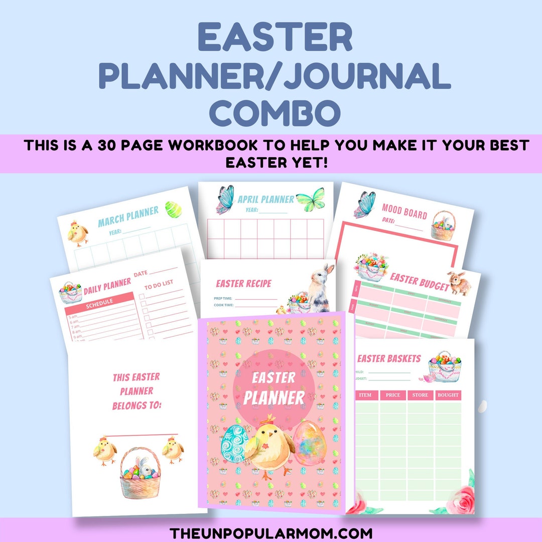 April 2022 Easter Bullet Journal Pages | Easter Planner | Easter ...