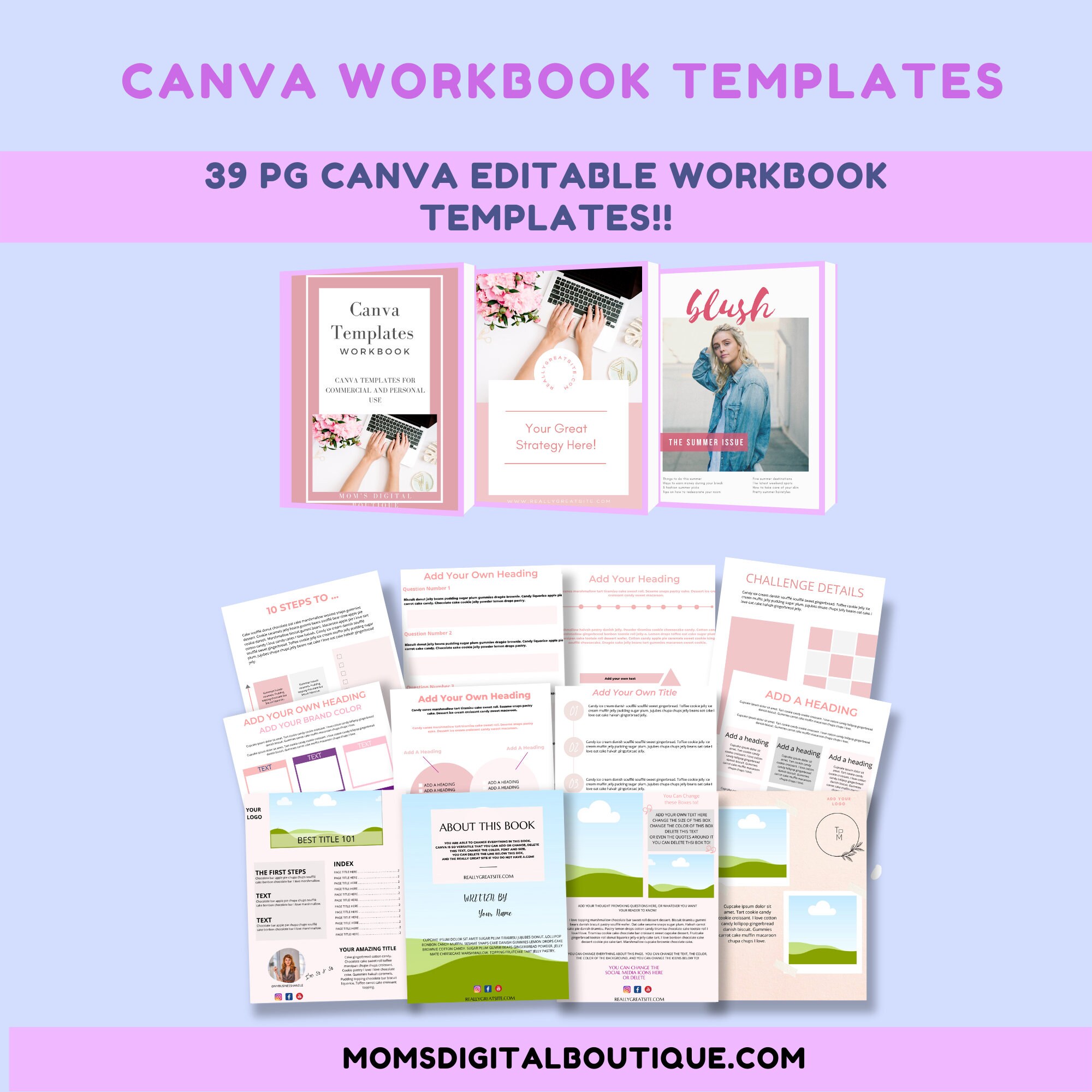 Editable Ebook Templates, Canva Blogger Templates, Writing Tools, Book ...