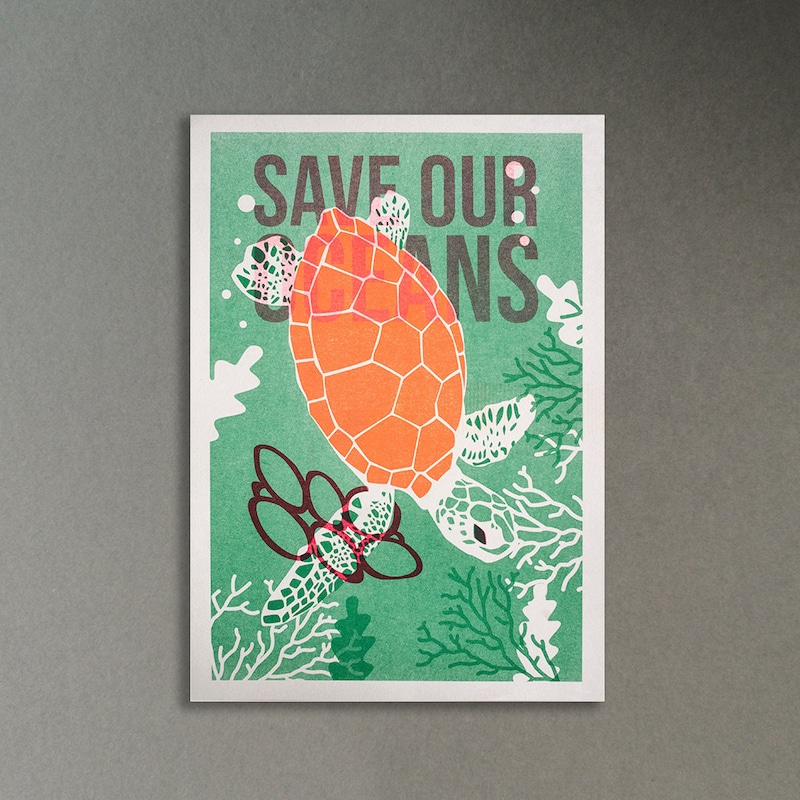 Save the Ocean Poster - Etsy