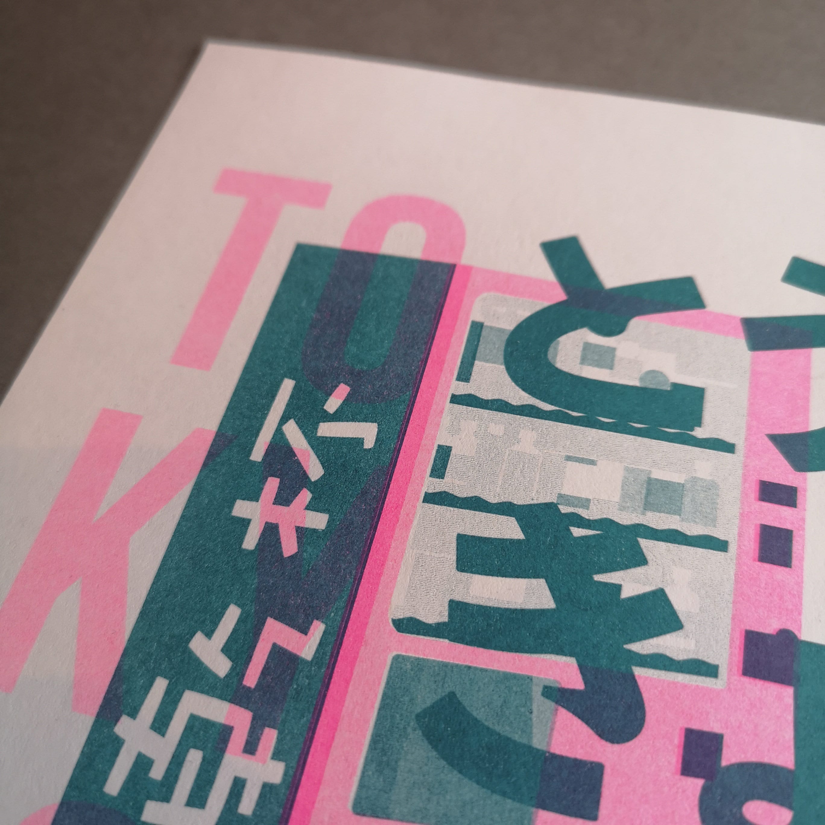 Tokyo A5 Risograph Print Neon Pink Japan Picture | Etsy UK