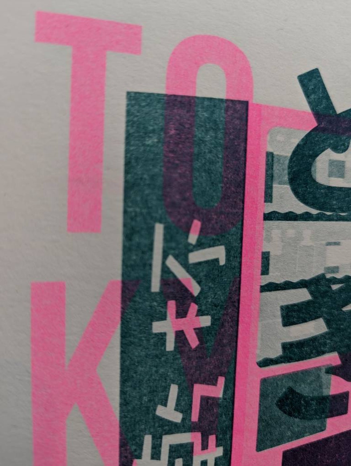 Tokyo A5 Risograph Print Neon Pink Japan Picture - Etsy