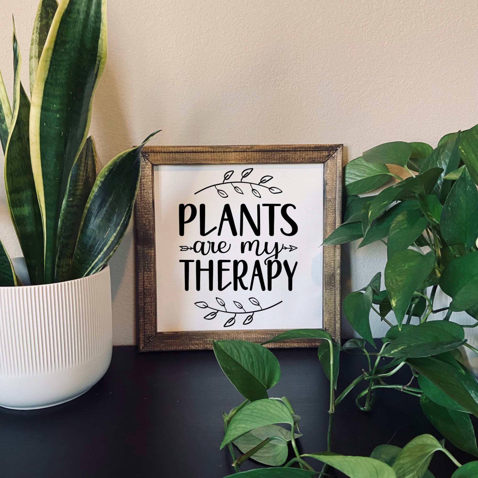 Plants Are My Therapy 12x12 Reverse Canvas Sign Funny Home - Etsy