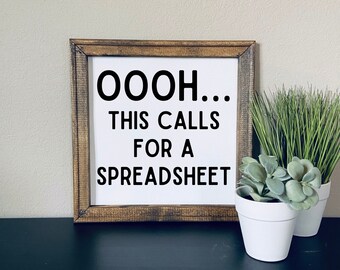Funny Spreadsheet Signs - Etsy