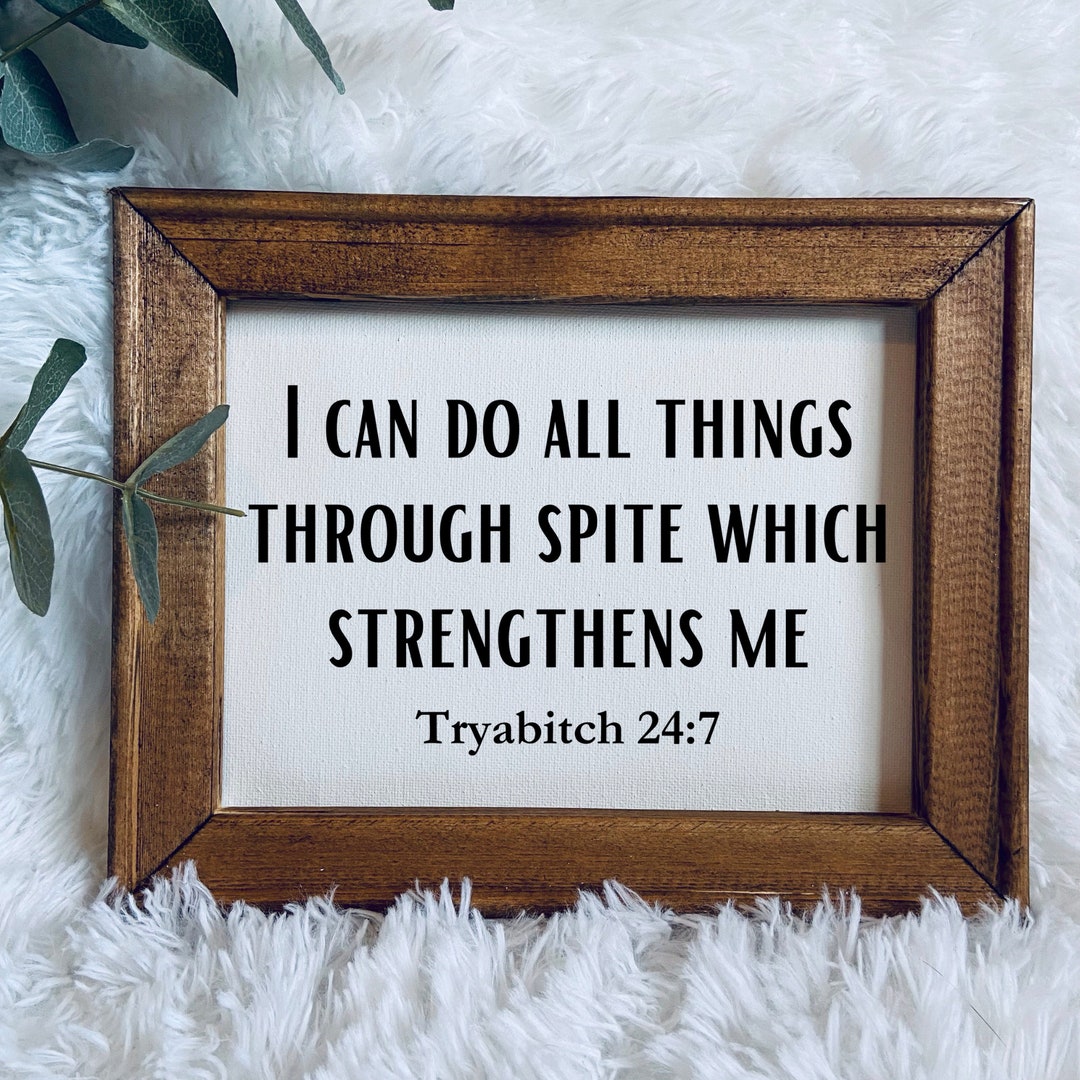 I Can Do All Things Through Spite Which Strengthens Me | Wood Framed ...