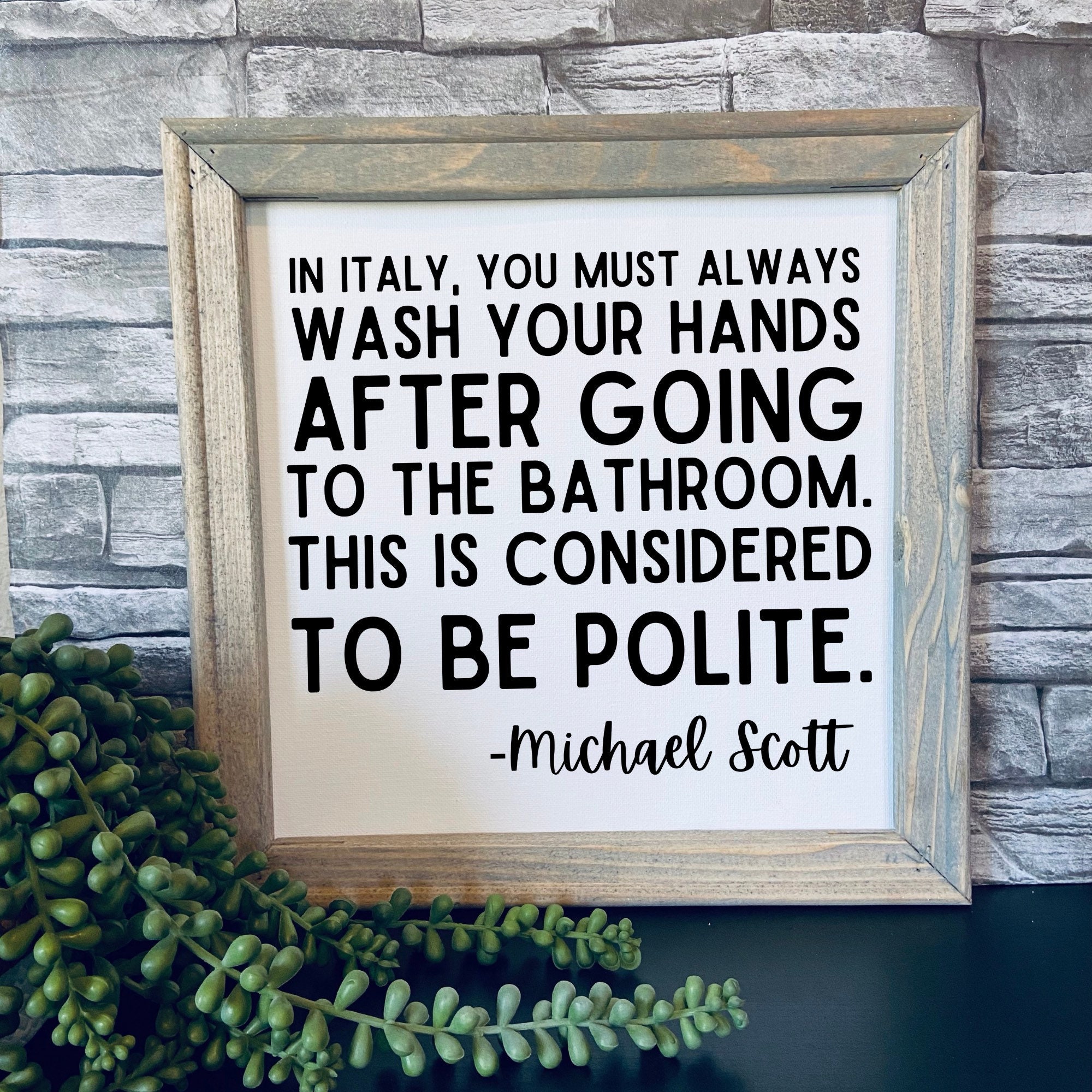 Funny Bathroom Sign 12x12 Reverse Canvas Funny Home Decor - Etsy