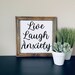 Live Laugh Anxiety Funny Wall Sign Snarky Home Decor Framed Canvas Sign ...