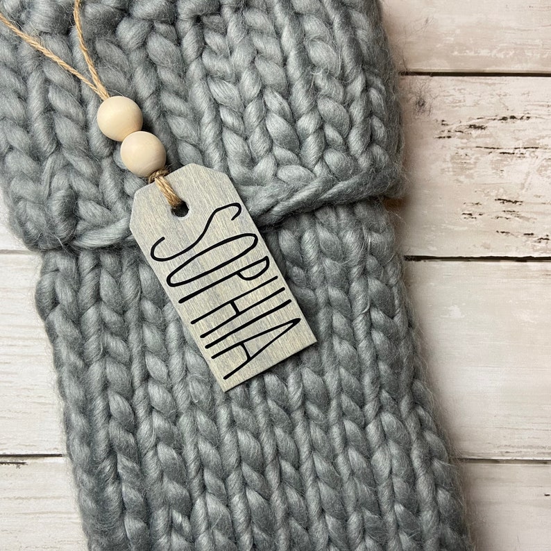 Rae Dunn Inspired Name Tags Personalized Wood Stocking Tags - Etsy
