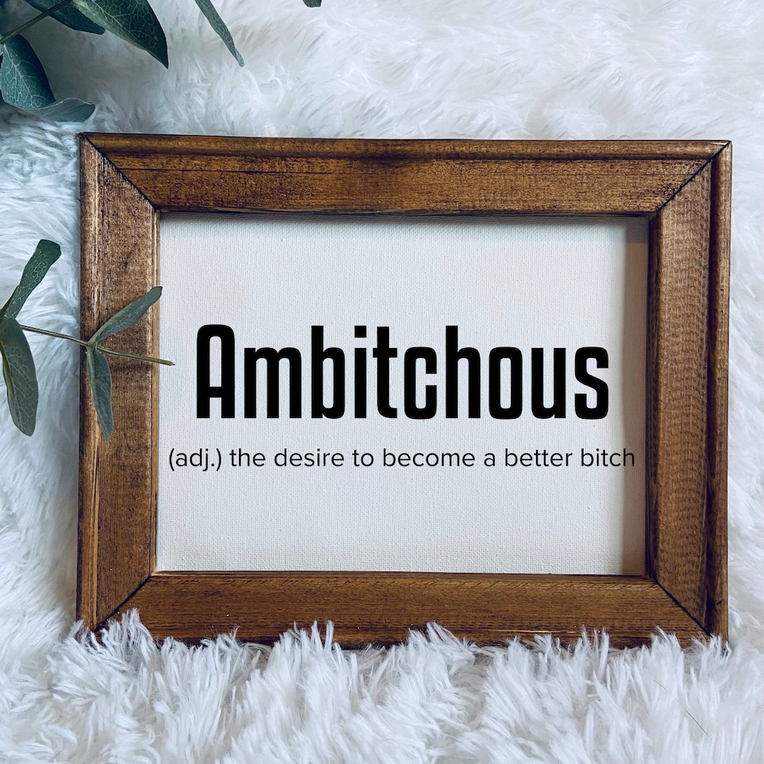 Ambitchous Definition Sign | Funny Wood Sign | 8x10 Wall Decor | Snarky ...