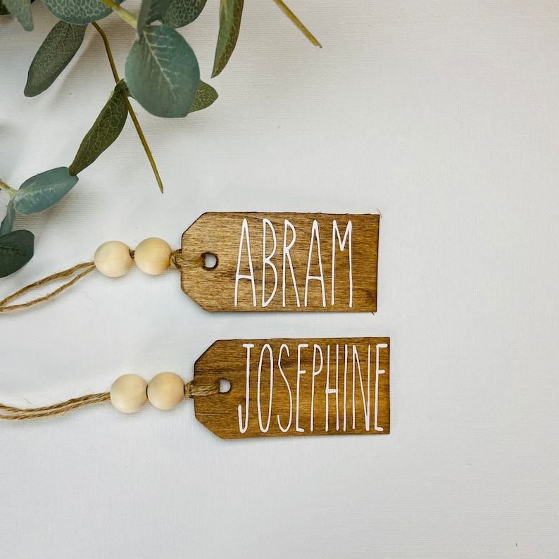 Rae Dunn Inspired Name Tags Personalized Wood Stocking Tags - Etsy